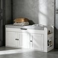 42.6" Storage Bench - Entryway Shoe Bench with Side Storage Shelves and ...