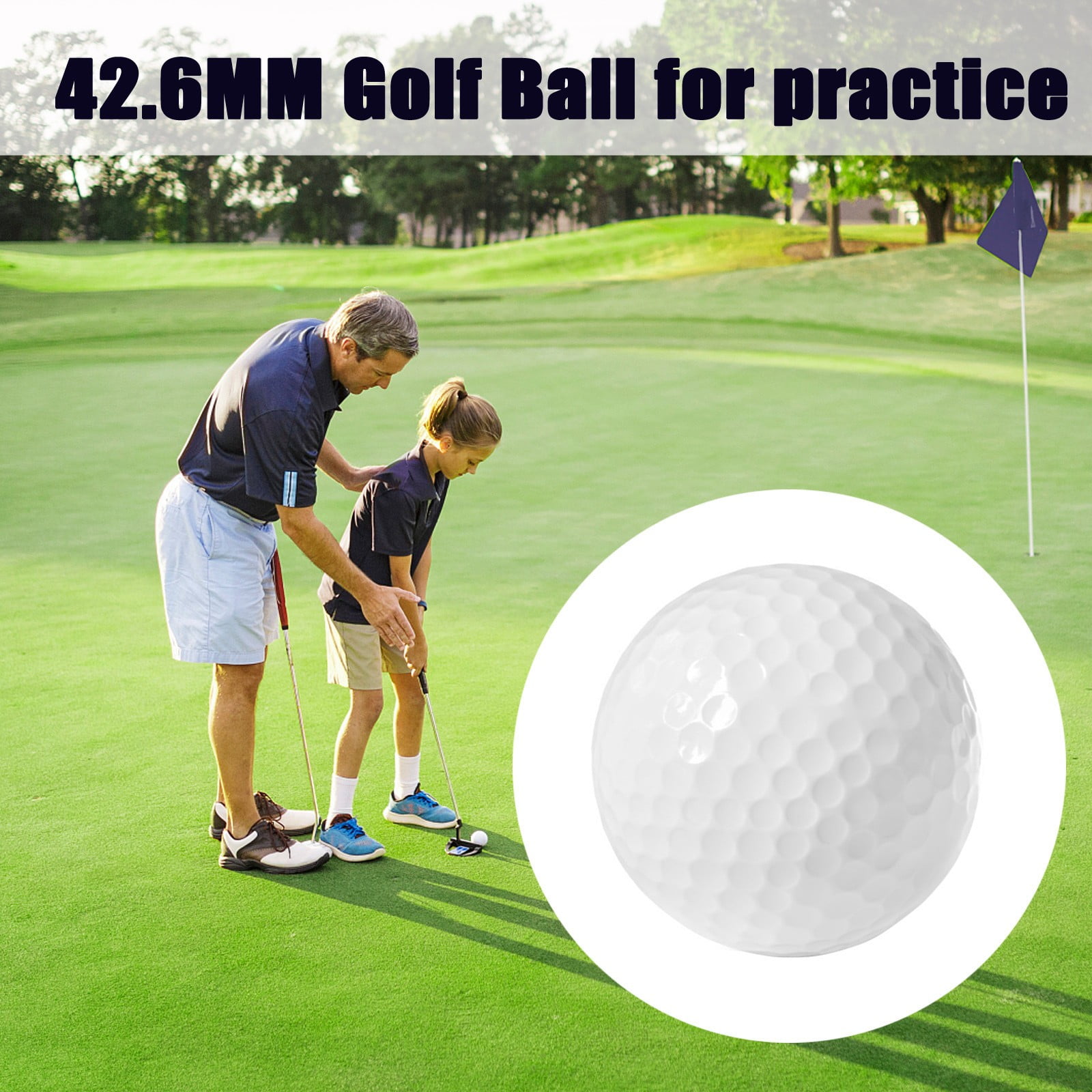 42.6Mm Golf Ball New Golf Ball Practice Ball Synthetic Rubber - Walmart.com