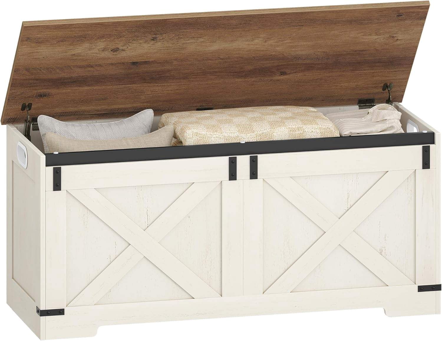42.9" Large Storage Chest with 2 Support Hinges, Lift-Top Organizer ...
