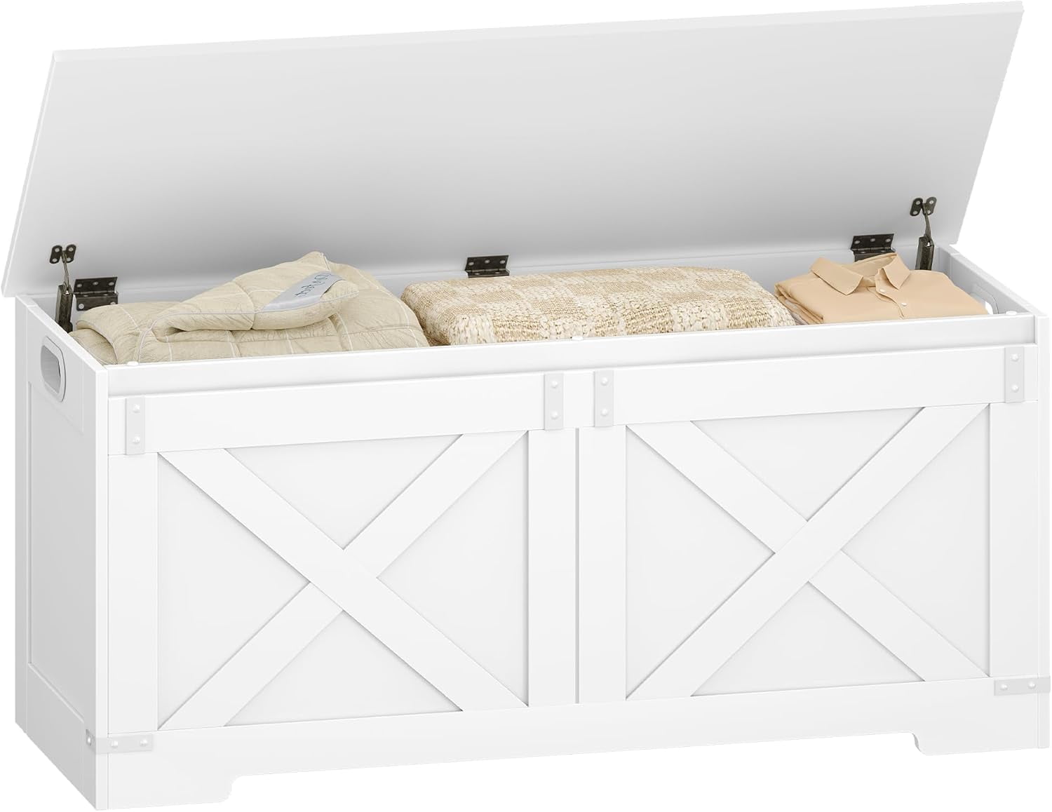 42.9" Storage Chest, Large Storage Trunk with 2 Hinges, Farmhouse ...