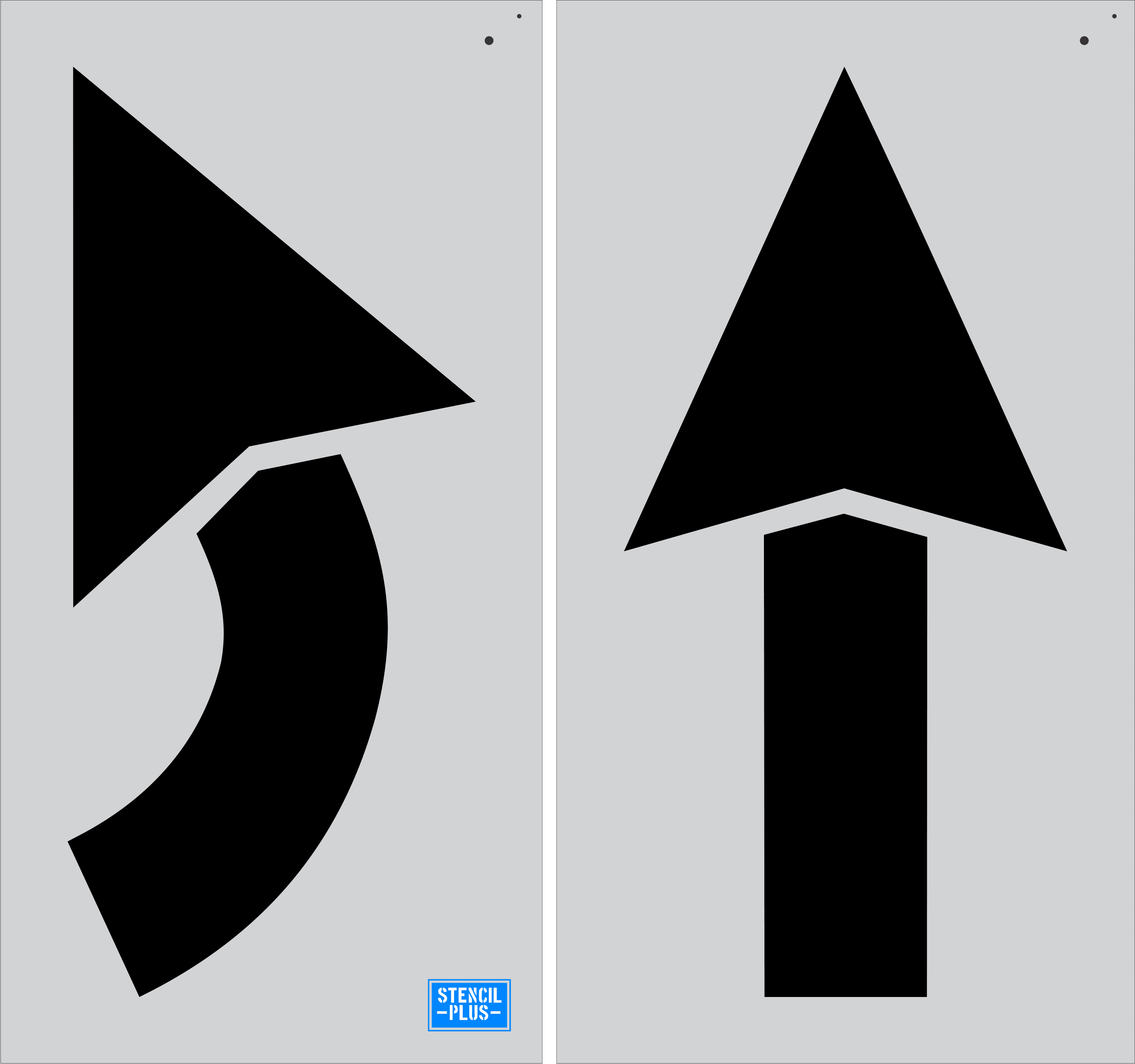42" Arrow Kit 2 pc Parking Lot Pavement Marking Stencil Thickness: .125 ...