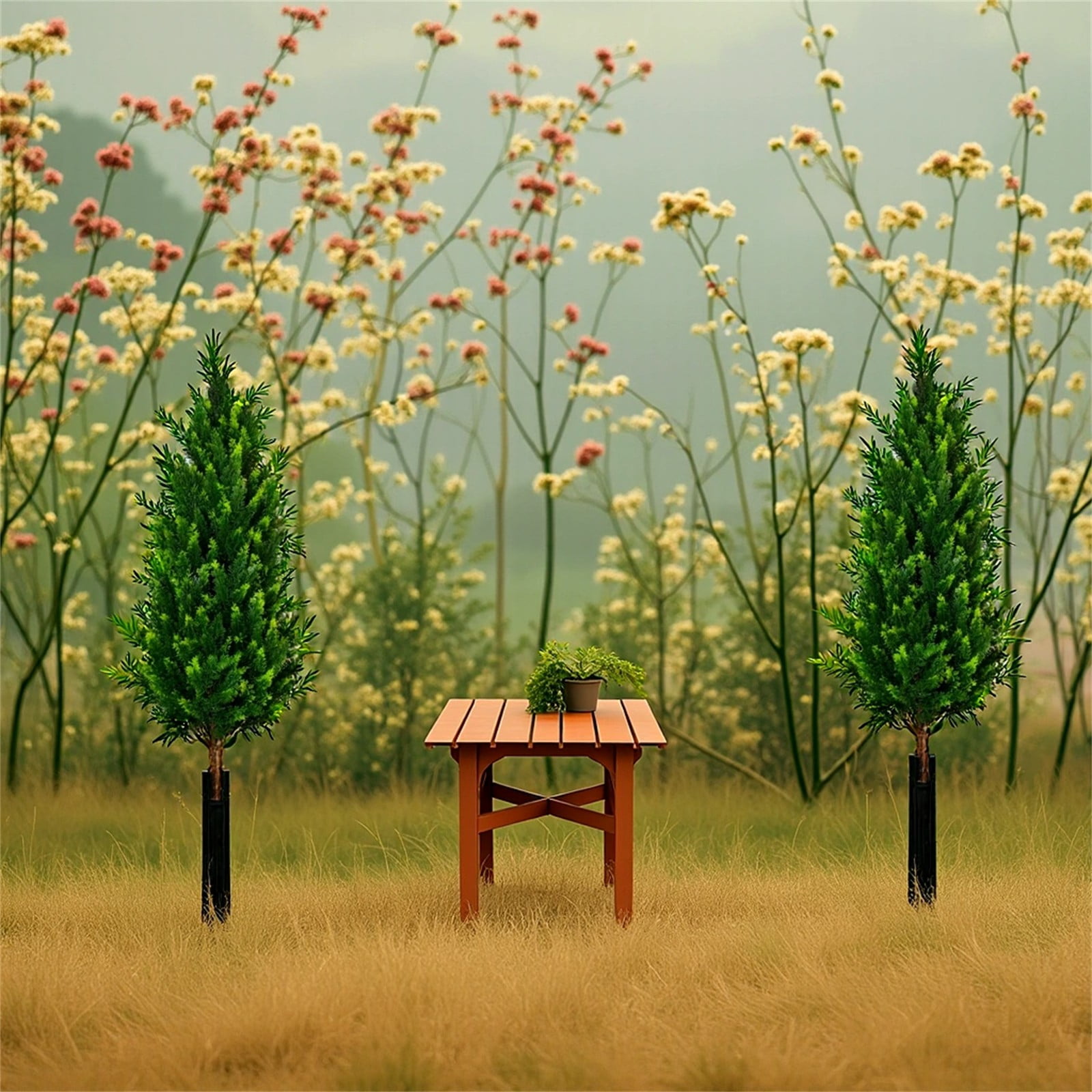 42" Artificial Cypress Topiary Cedar Topiaries for Indoors & Outdoor UV ...