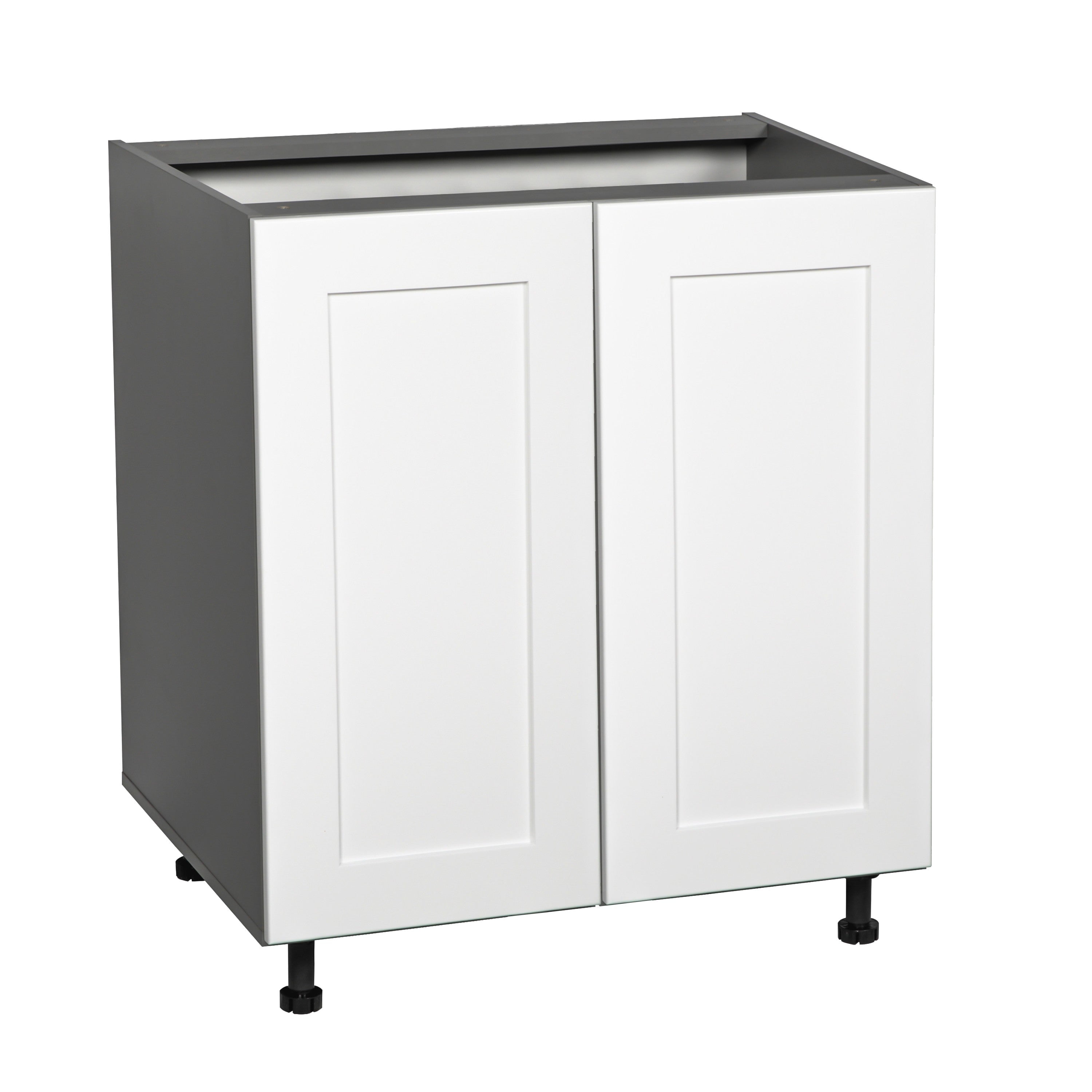 42" Base Cabinet High Double Door with Shaker White Matte door ...