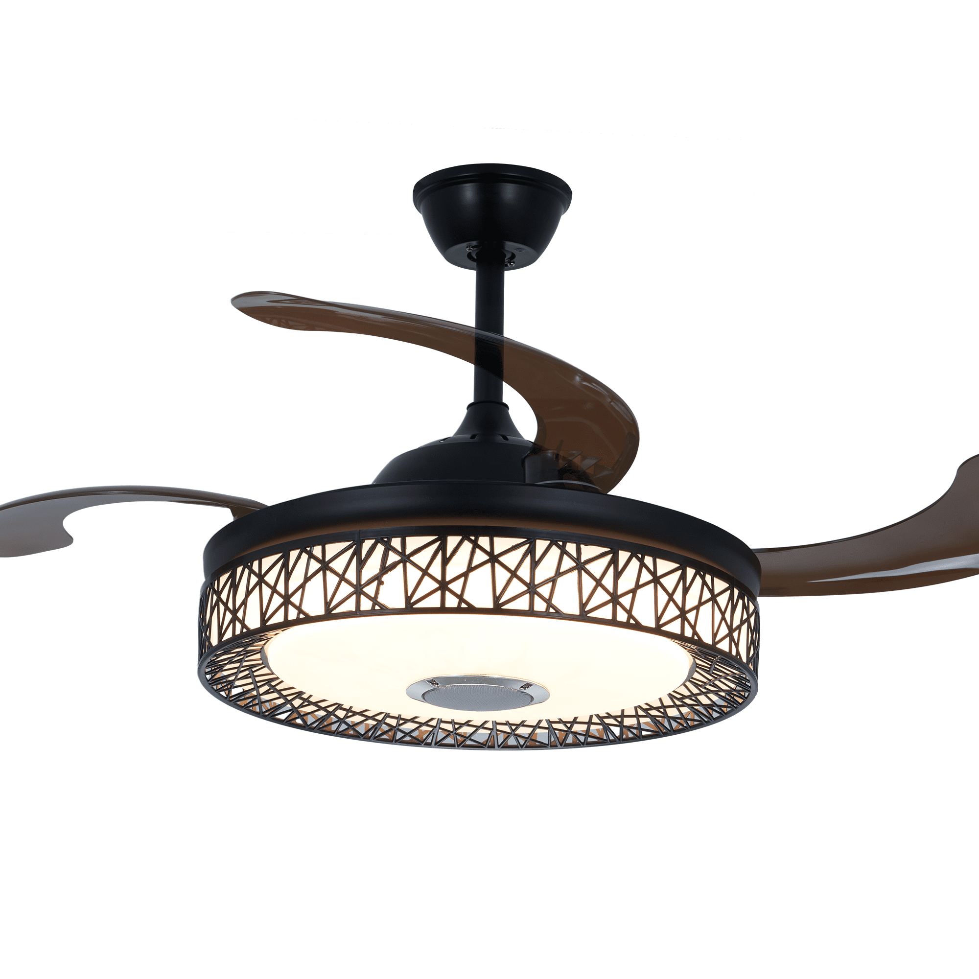 42" Black Nest Design Ceiling Fan with Bluetooth Speaker - Modern ...