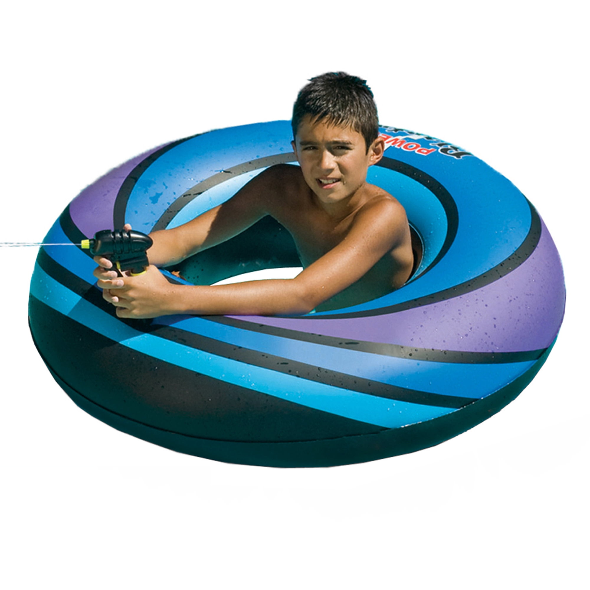 42" Blue and Purple Inflatable Power Blaster Swimming Pool Inner Tube ...