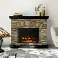 "Cloud Mountain 42"" Faux Stone Mantel Electric Fireplace with Timer ...