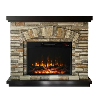 Ameriwood Home Mabrick Electric Fireplace with Mantel & Touchscreen ...
