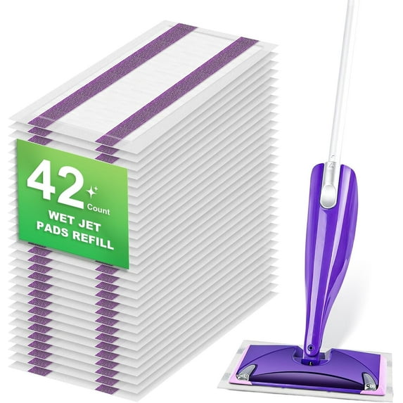 42 Count Disposable for Wet Pads Refill Replacement for WetJet Spray ...