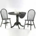 42" Dual Drop Leaf Table with 2 Windsor Chairs, Black - Walmart.com