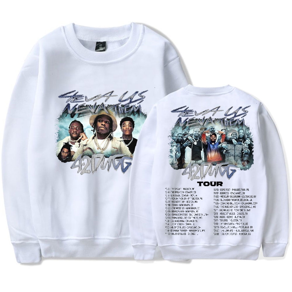 42 Dugg 4eva Us Neva Them Tour Merch Crewneck Sweatshirts Unisex Fashion HipHop Long Sleeve Top ...