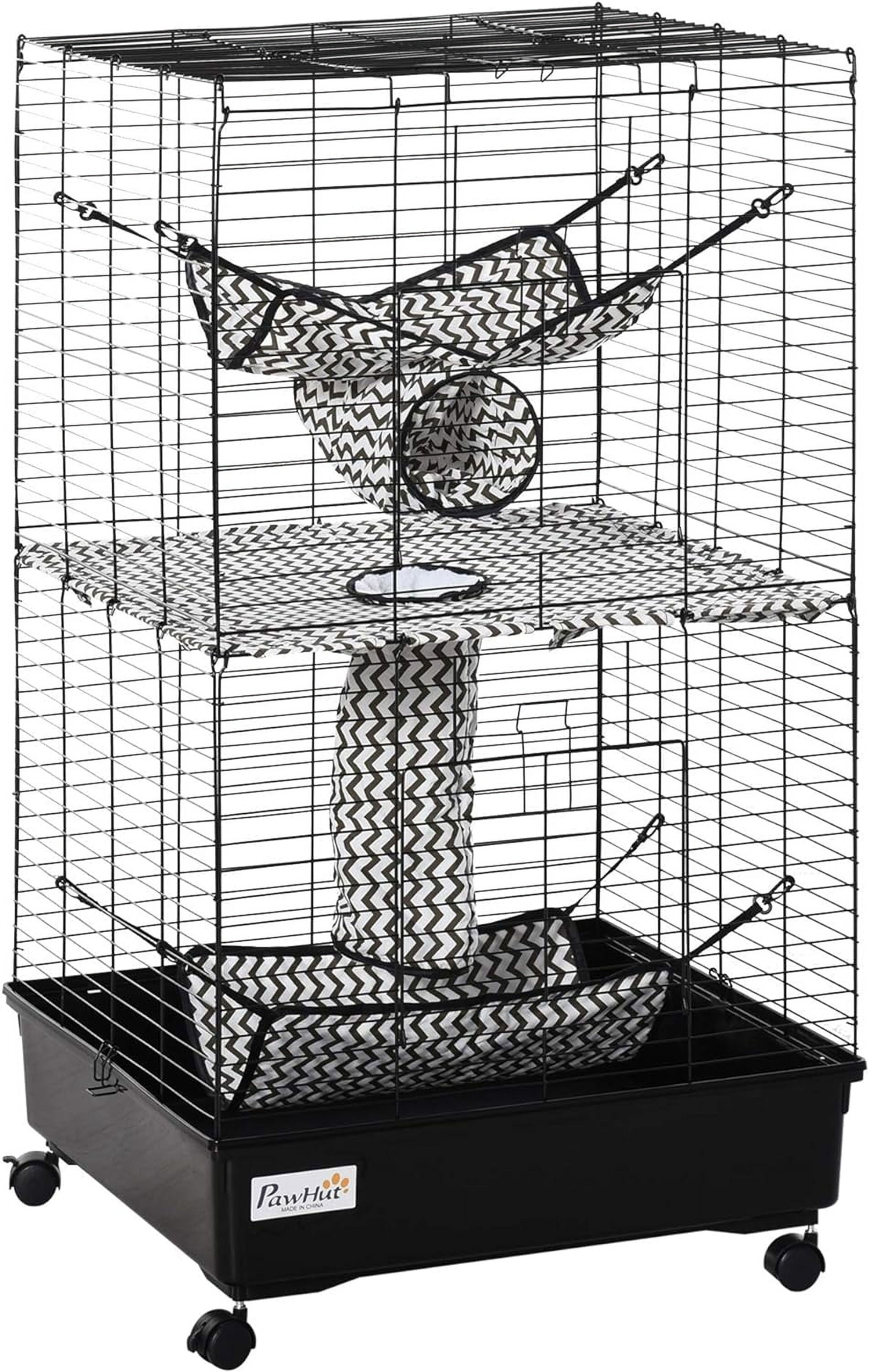 42" Ferret Cage, Wheels Brakes, Hammocks, Black - Walmart.com