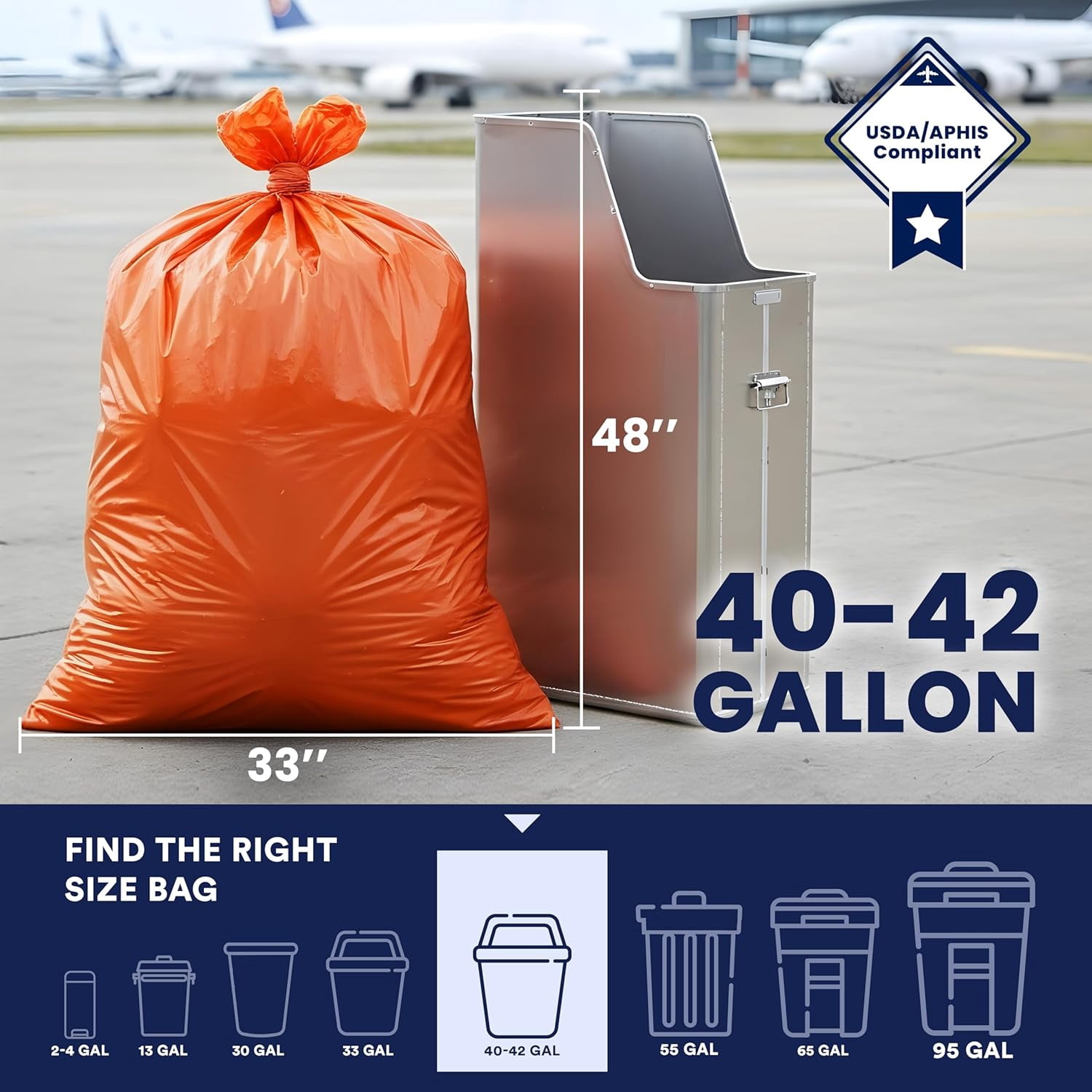 42 Gallon Trash Bags | 3.0 Mil | Orange Heavy Duty Contractor Trash ...