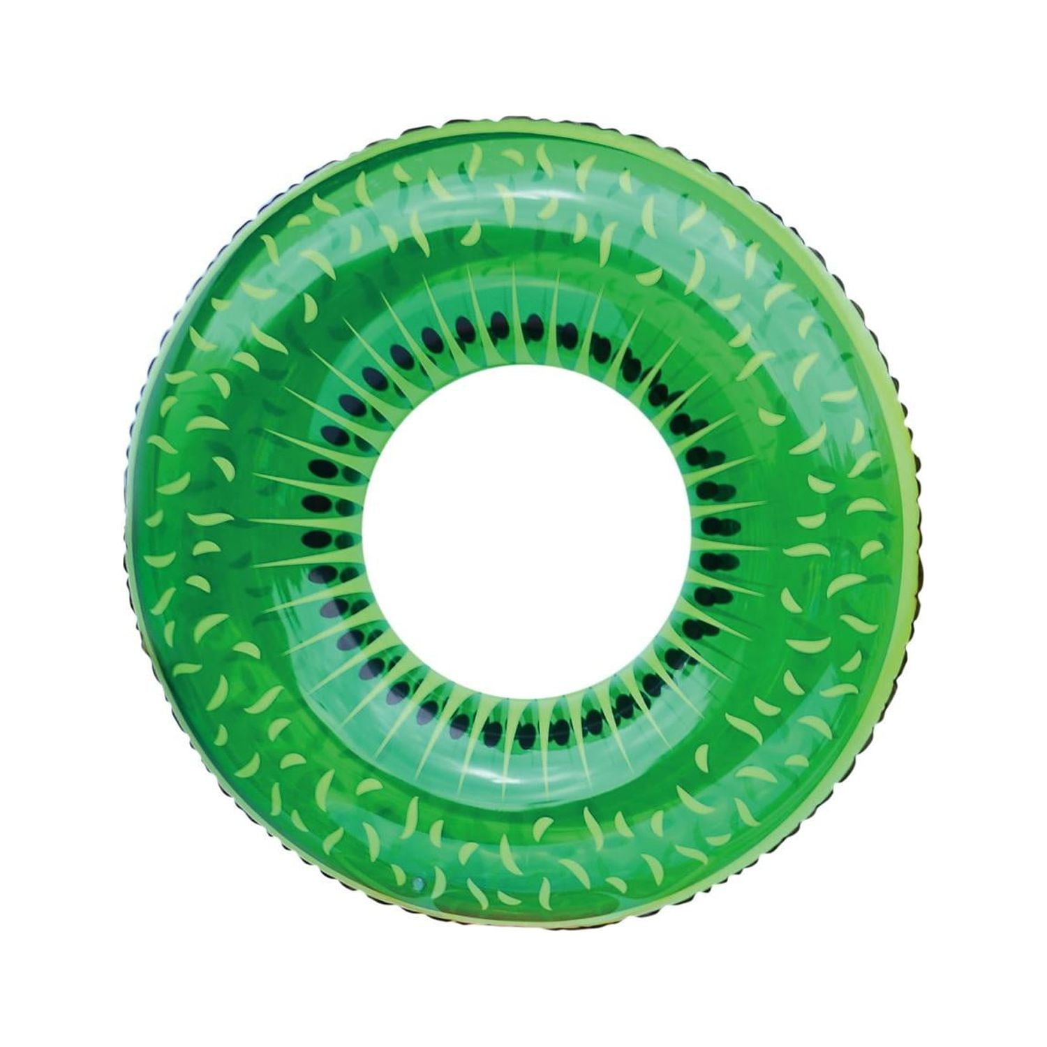 42" Green and Black Kiwi Fruit Inflatable Swimming Pool Inner Tube Ring ...