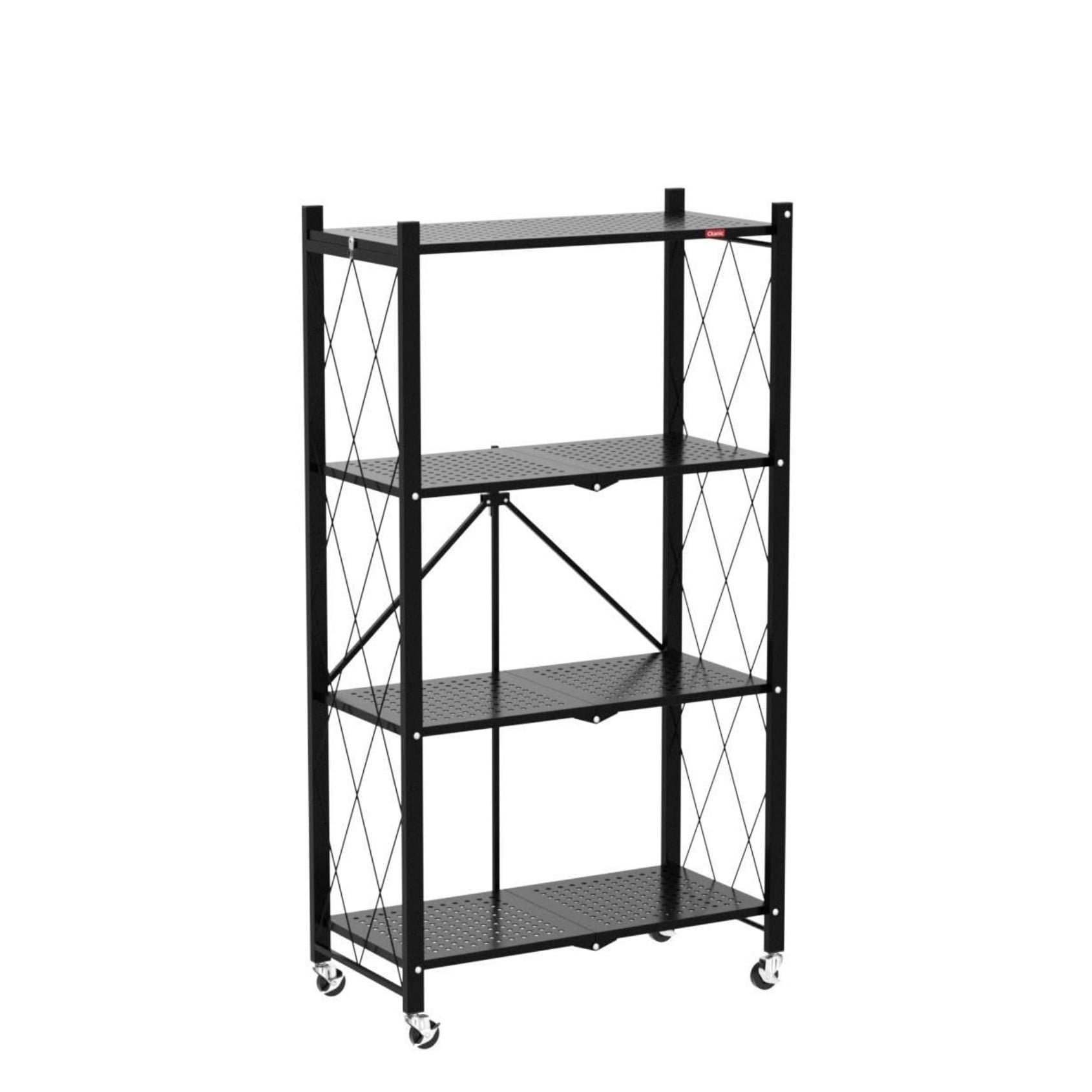 42"H 4-Tier Foldable Metal Storage Rack, Installation-Free Kitchen ...