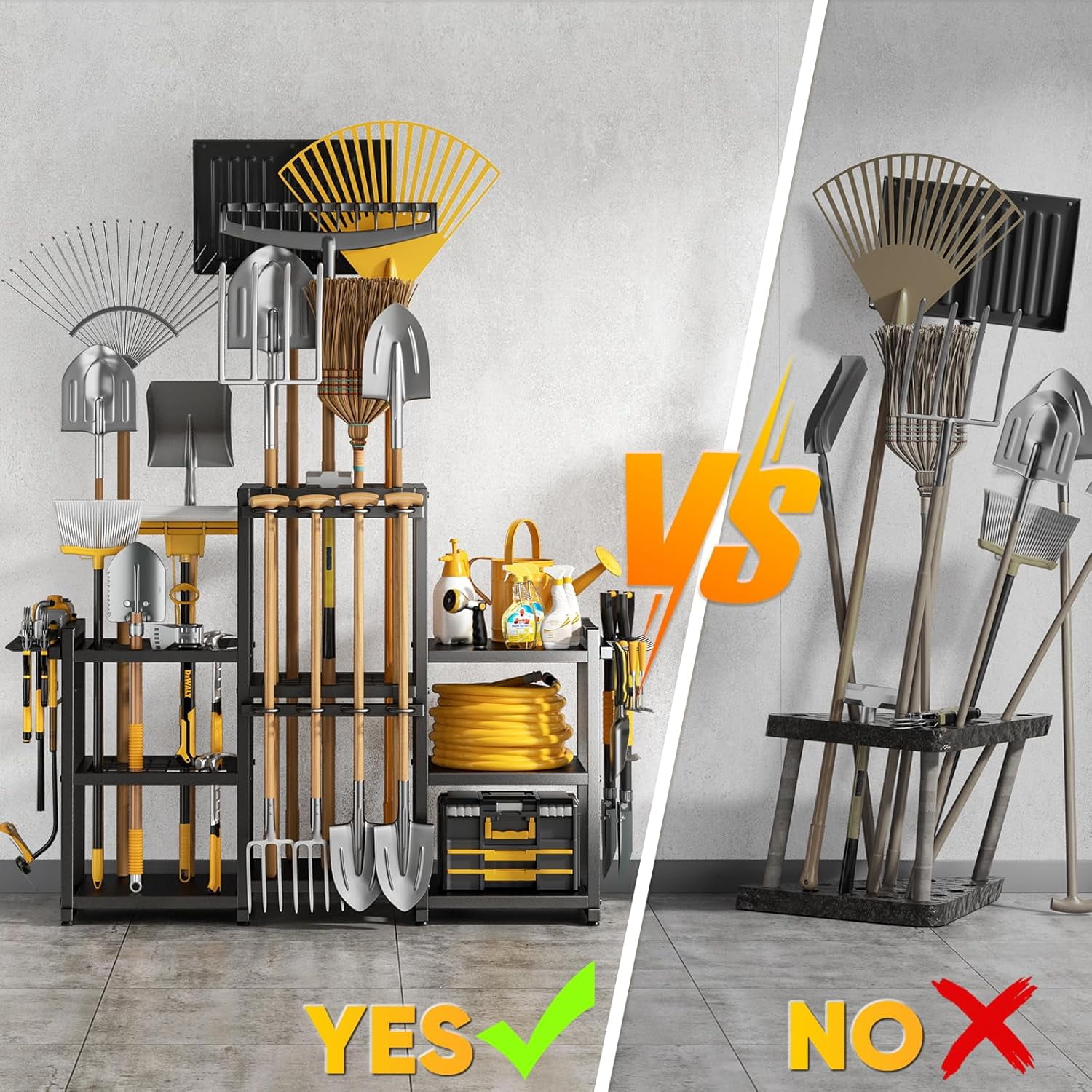 42" H Large Garden Tool Organizer, Holds Up to 86 Tools, Heavy Duty ...