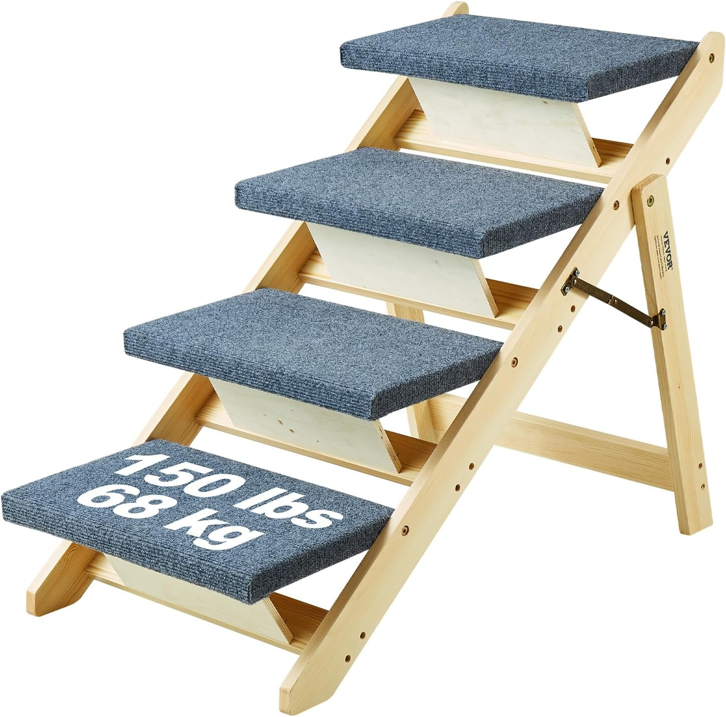 42"H x 18.5"W Convertible 4-Step Pet Stair System | Dual-Mode Ramp ...