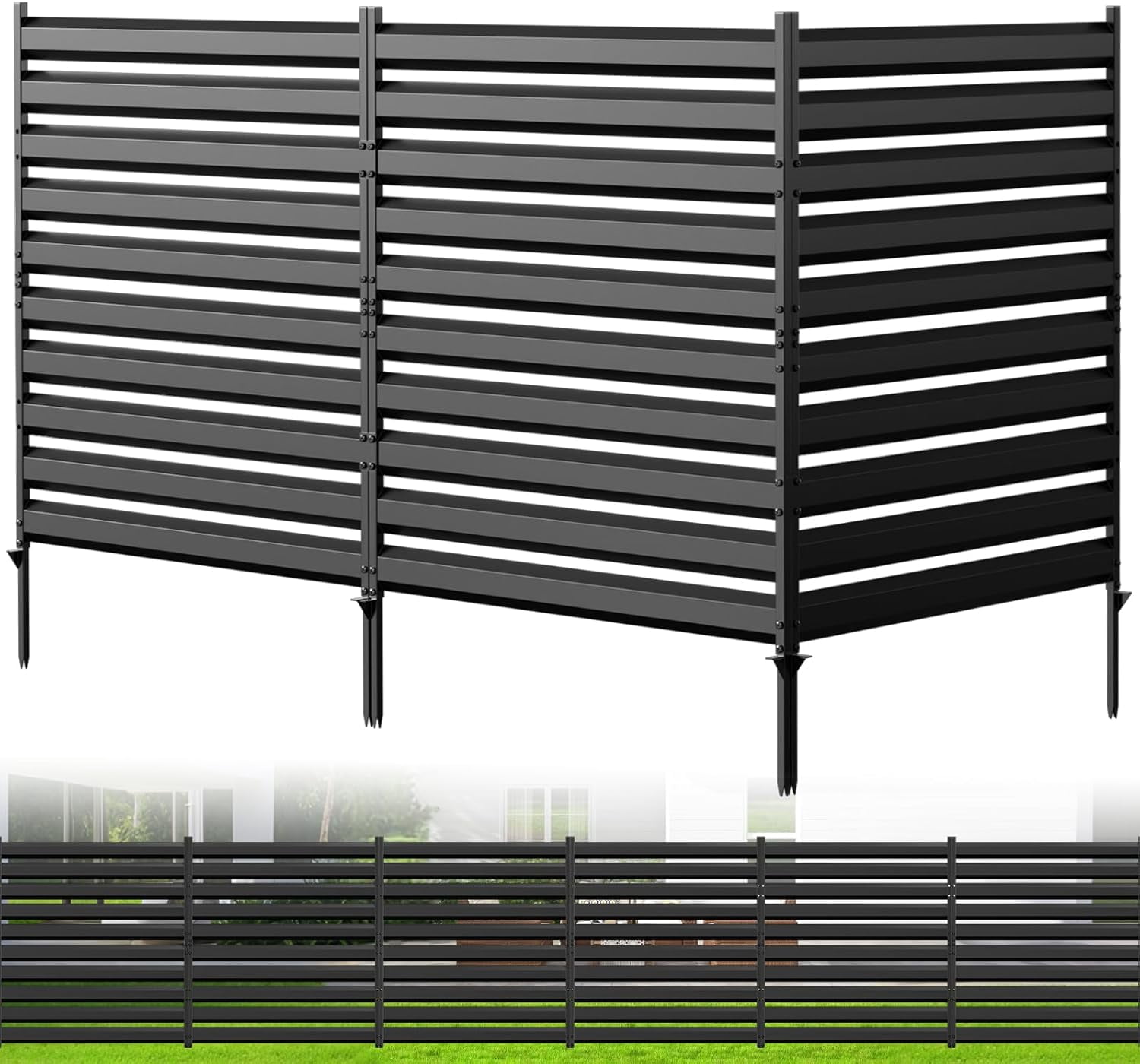 42" H x 38" W (3 Panels) Air Conditioner Metal Fence Screen Trash Can ...