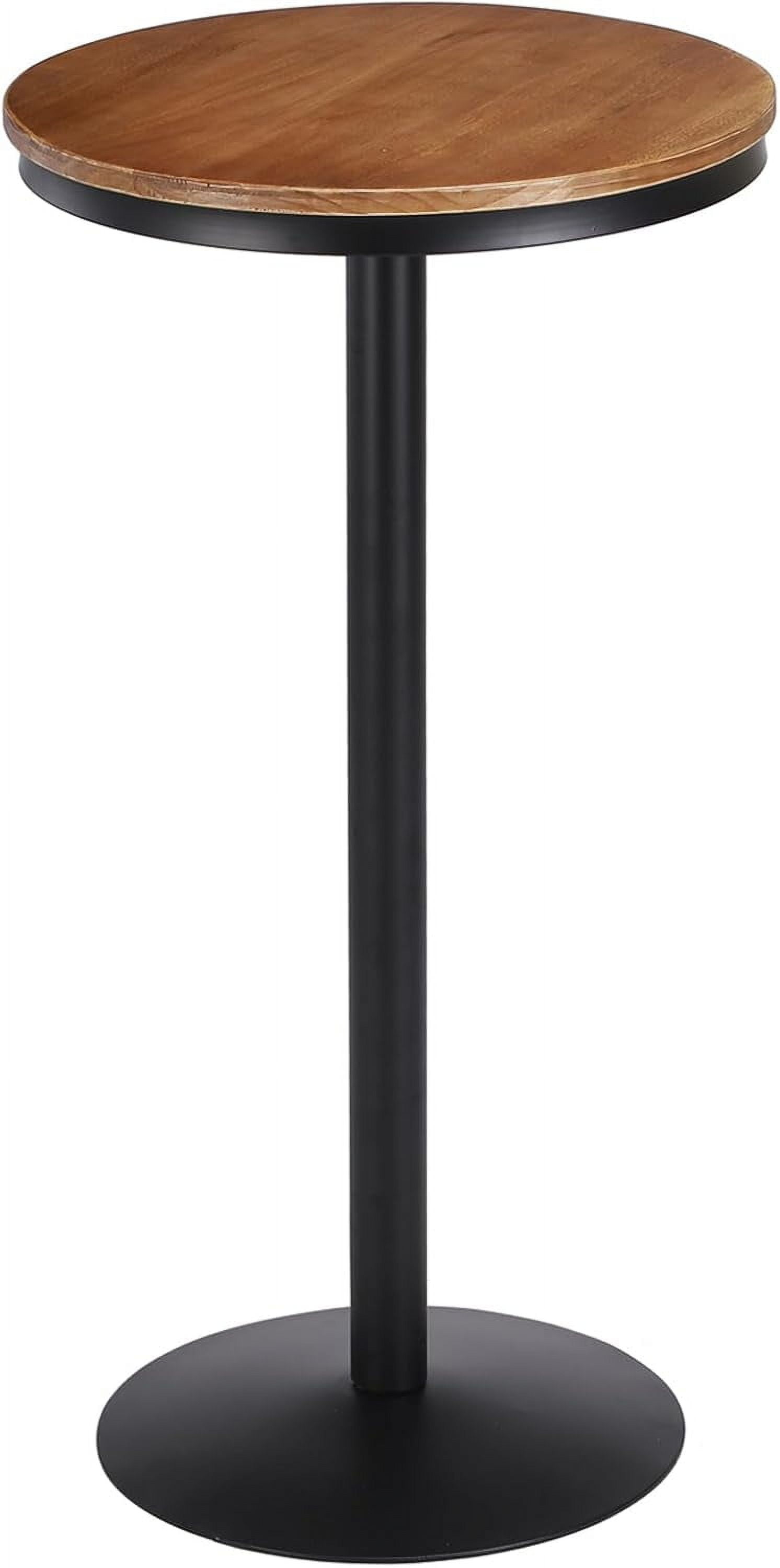 42" Height Round Bar Table with Solid Wood Top and Sturdy Metal Base ...