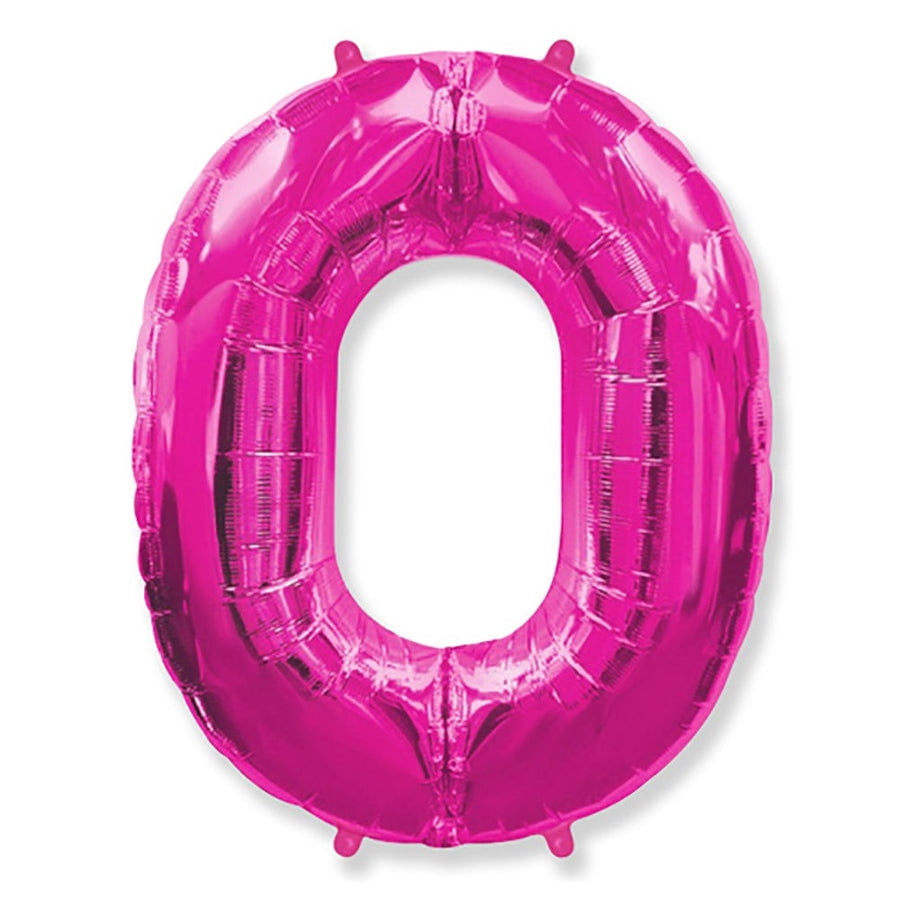 42" Hot Pink Number 0 Foil Mylar JUMBO Balloon (Pack of 1) - Birthday ...