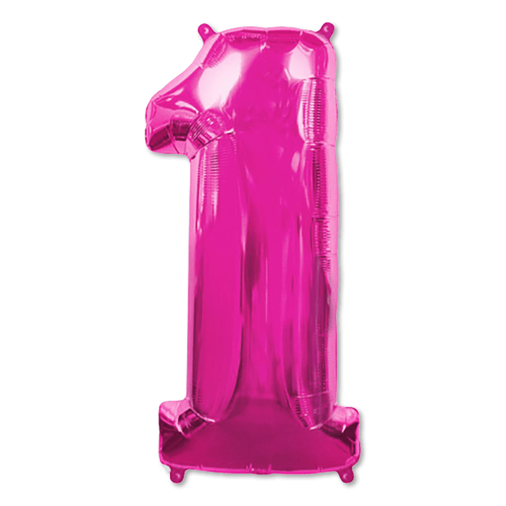 42" Hot Pink Number 1 One Foil Mylar Balloons (Pack of 1) - Birthday ...