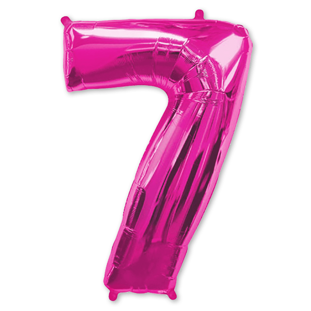 42" Hot Pink Number 7 Seven Foil Mylar Balloons (Pack of 1) - Birthday ...