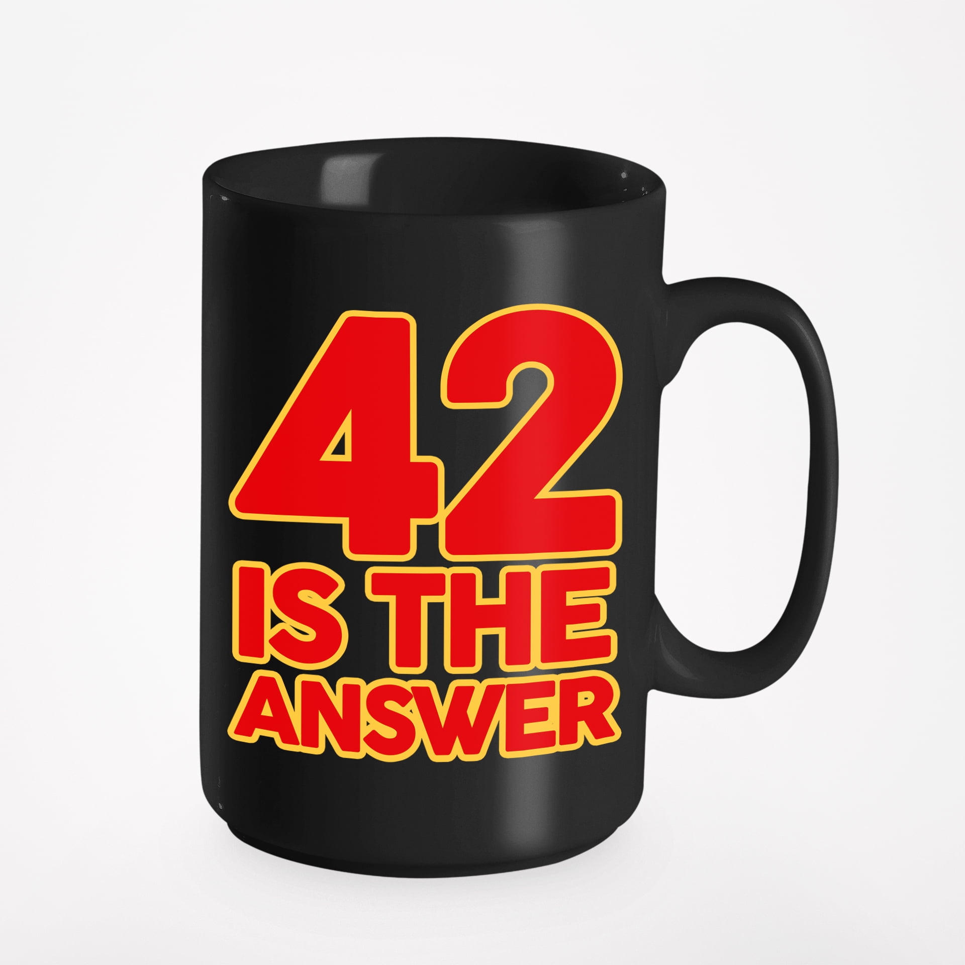 42 IS THE ANSWER Dont Panic Hitchhikers Guide to the Galaxy Mug, Black ...