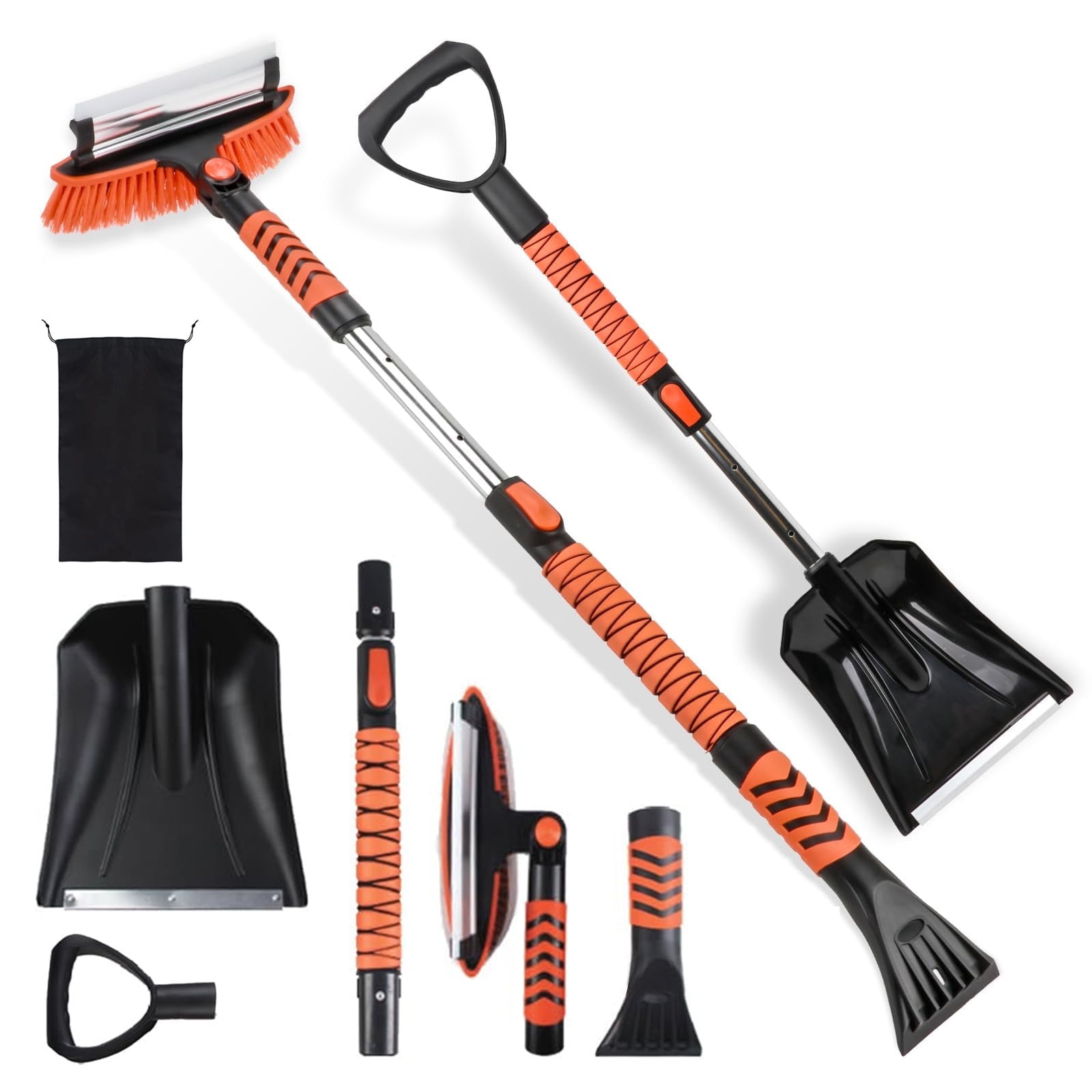 42'' Ice Scraper and Extendable Snow Brush Emergency Snow Shovel Snow ...