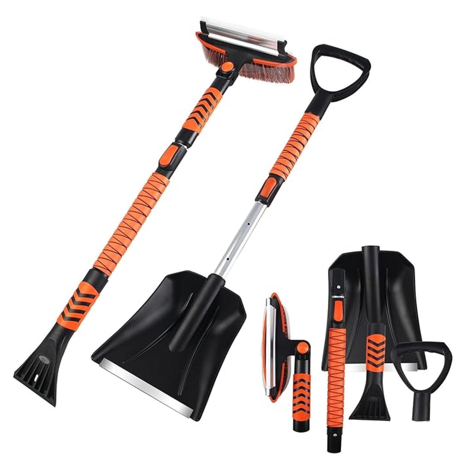 42'' Ice Scraper and Extendable Emergency Snow Shovel Snow Broom with ...