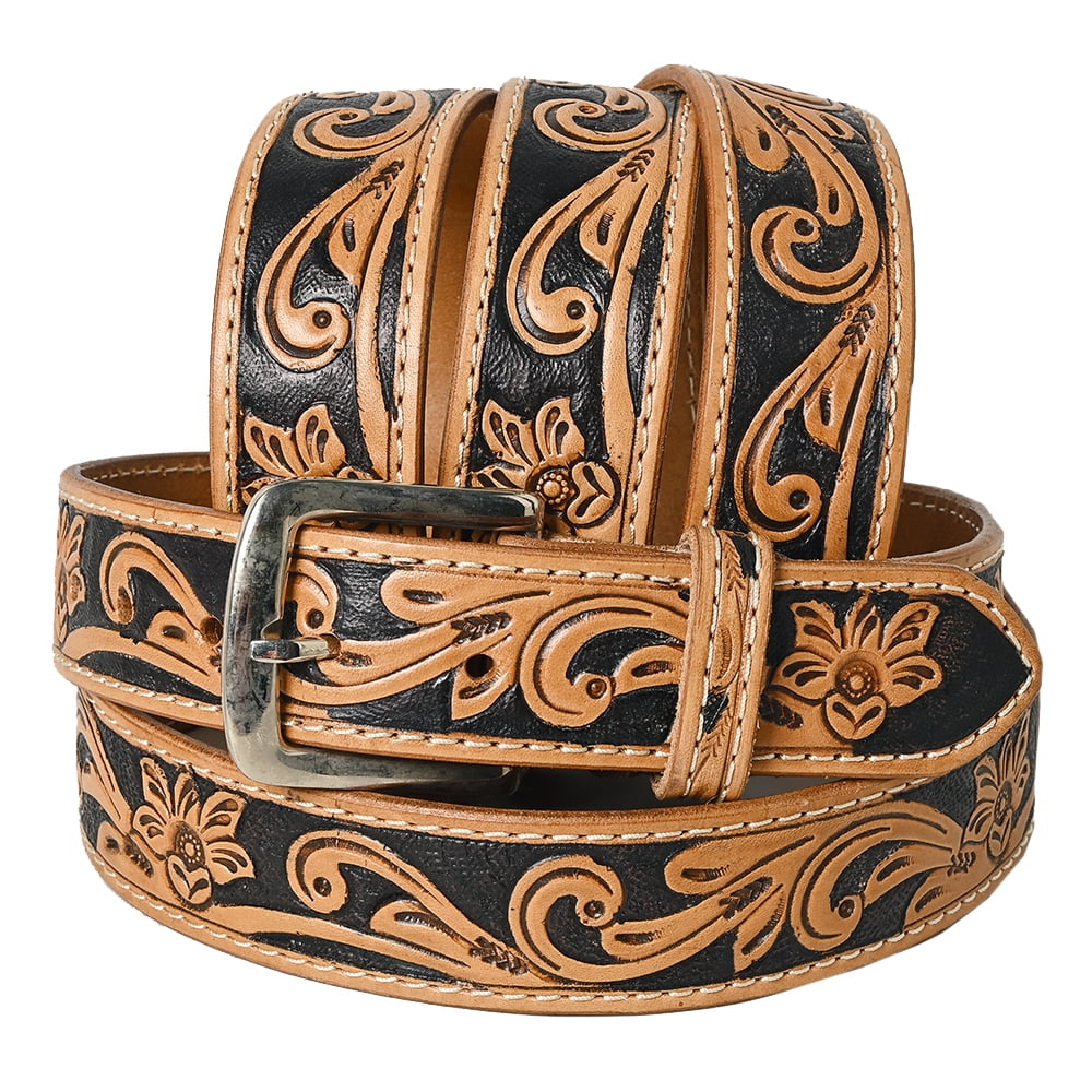 HILASON Western Genuine Leather Belt for Men Women Cowboy Cowgirl ...