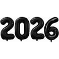 42 Inch 2026 Black Foil Number Balloons for 2026 New Year Eve Festival ...