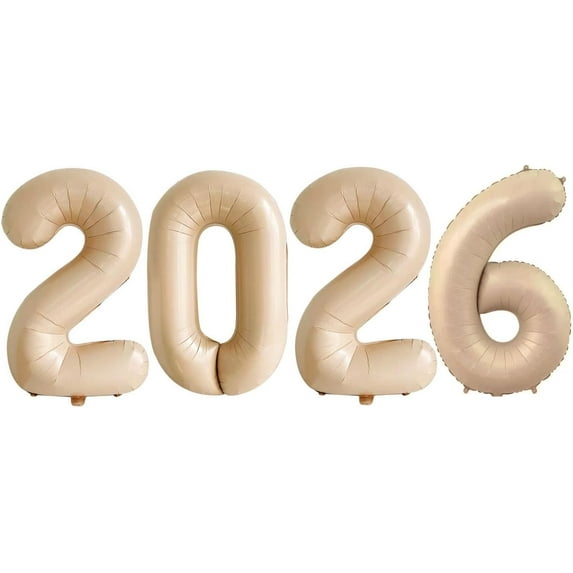 42 Inch 2026 Black Foil Number Balloons for 2026 New Year Eve Festival ...