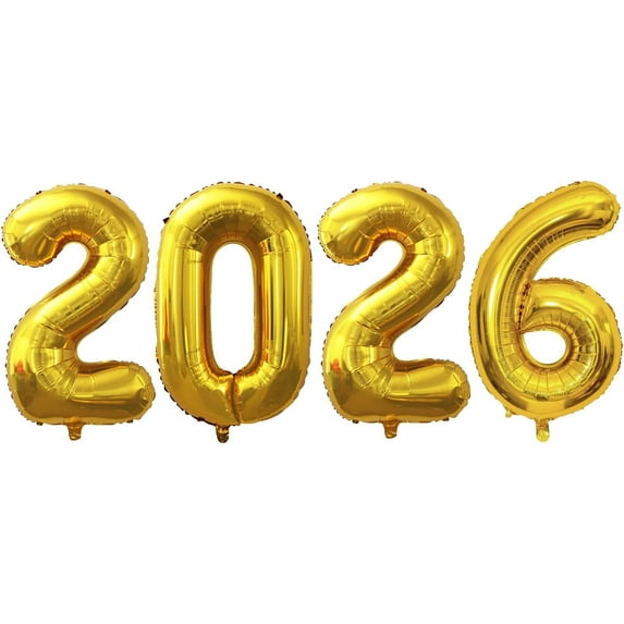 42 Inch 2026 Black Foil Number Balloons for 2026 New Year Eve Festival ...