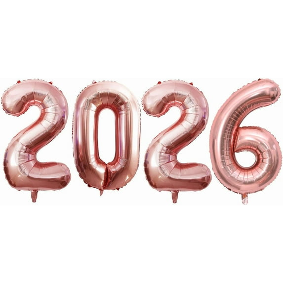 42 Inch 2026 Black Foil Number Balloons for 2026 New Year Eve Festival ...