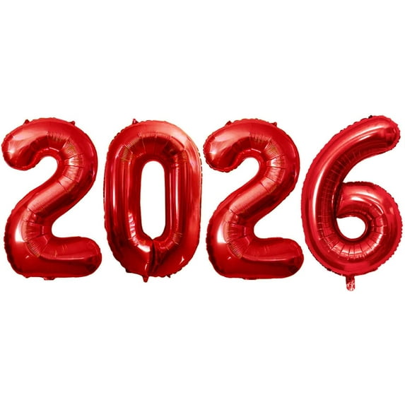 42 Inch 2026 Gold Foil Number Balloons for 2026 New Year Eve Festival ...