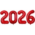 42 Inch 2026 Red Foil Number Balloons for New Year Eve Festival Party ...