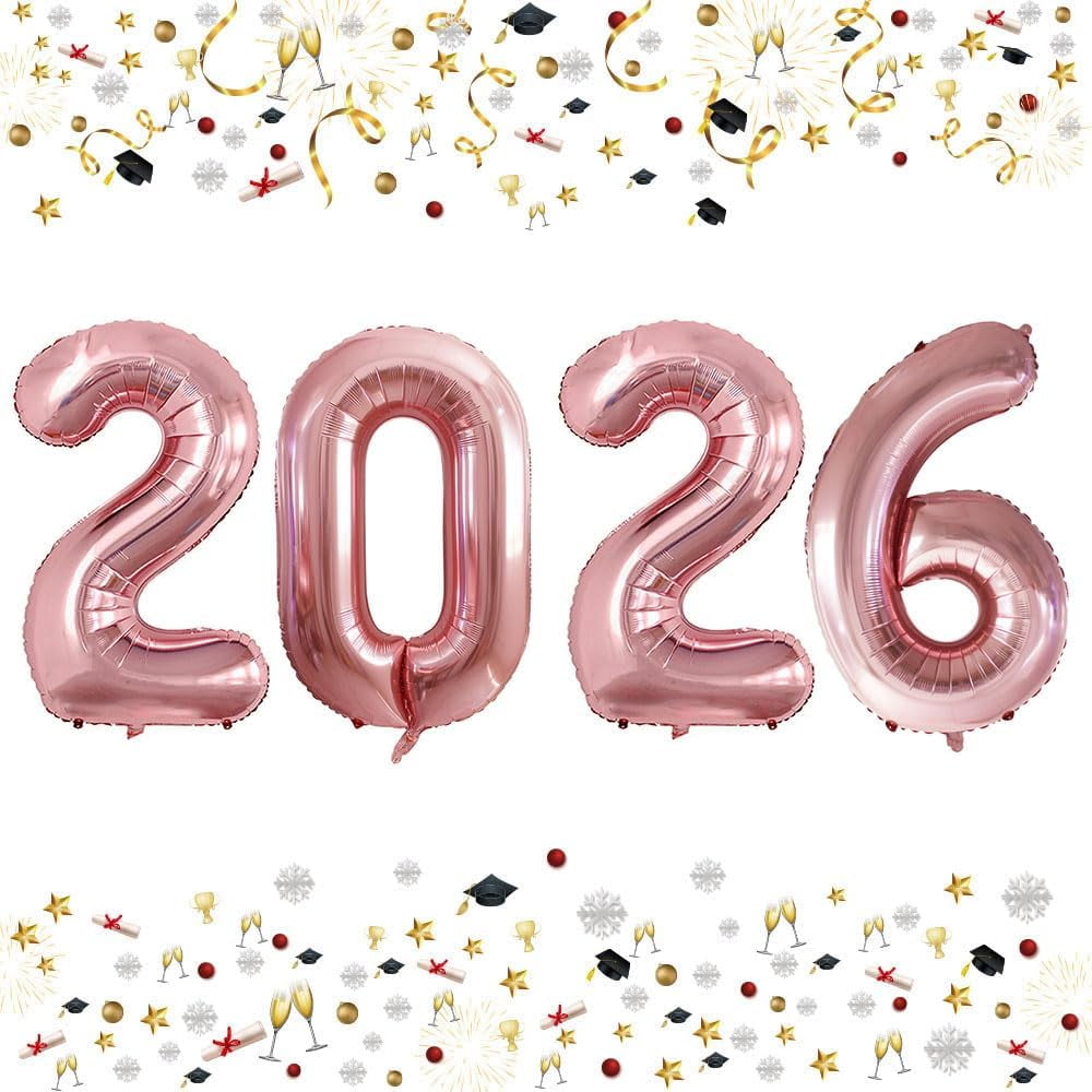 42 Inch 2026 Silver Foil Number Balloons for 2026 New Year Eve Festival ...