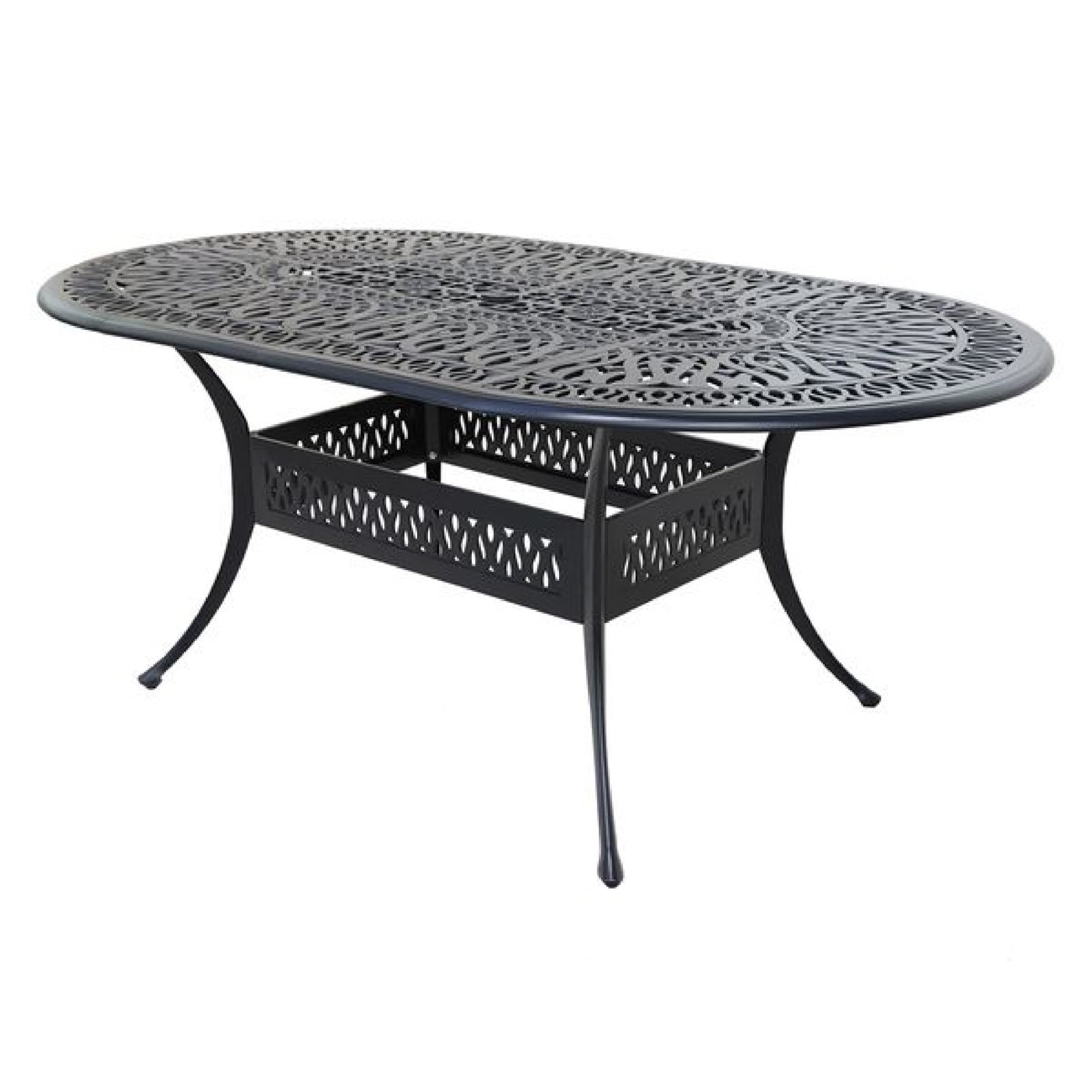 42 Inch Arbor Metal Outdoor Patio Table, Intricate Patterns, Black ...