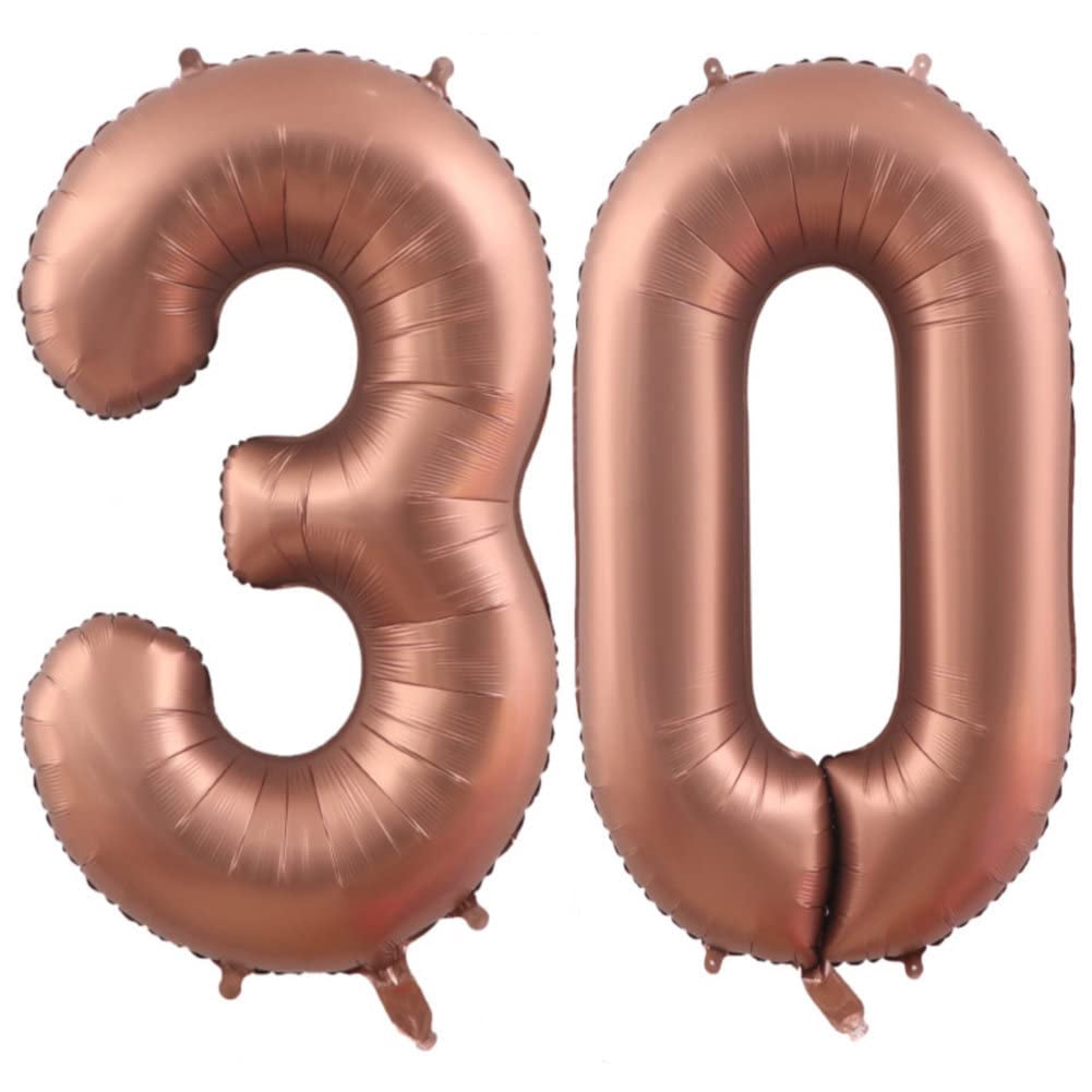 42 Inch Brown Giant Number 30 Balloons H2FSDJumbo 30 Foil Mylar Party ...