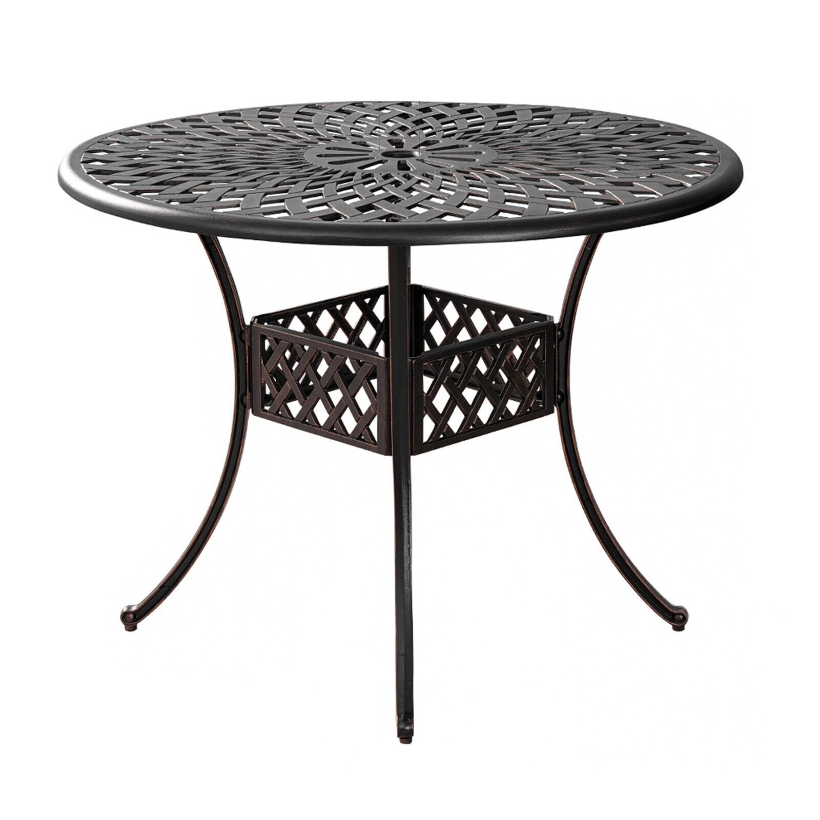 42 Inch Cast Aluminum Patio Table,Outdoor Dining Table,Round Patio ...