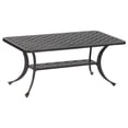 Benjara 42" Cast Metal Outdoor Patio Coffee Table- Dark Bronze ...