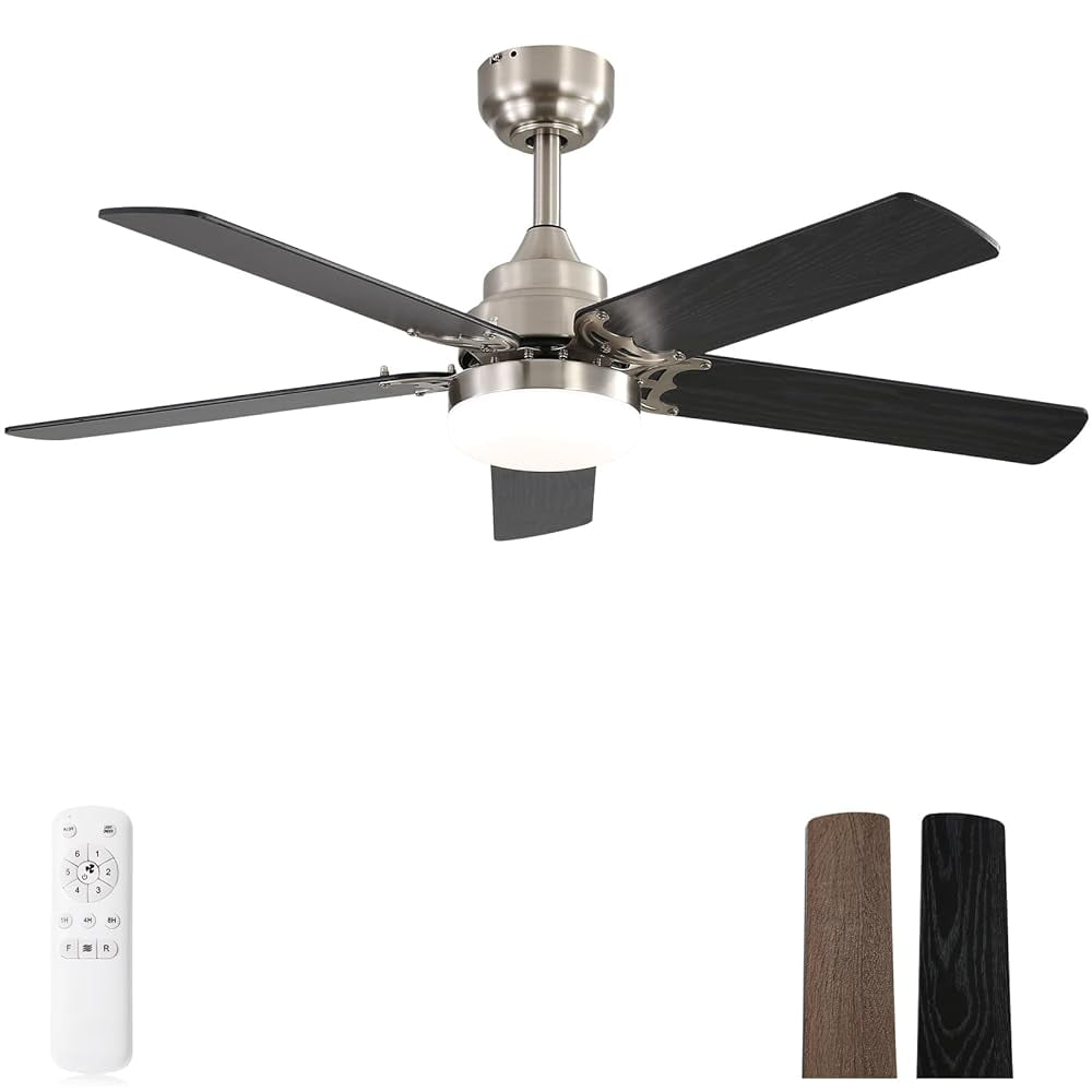 42 Inch Ceiling Fan 5 Blades Noiseless Reversible Dc Motor Remote ...