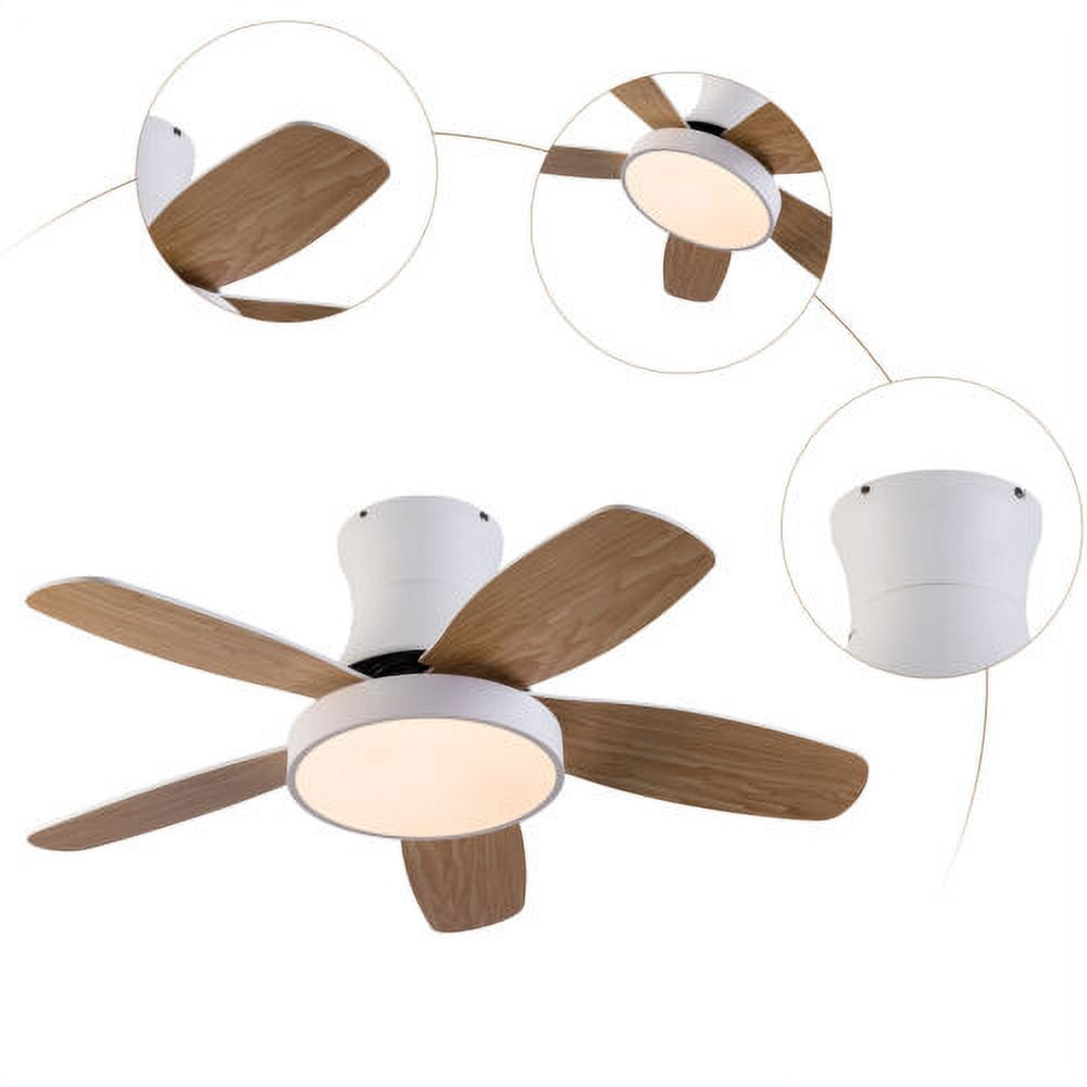 42 Inch Ceiling Fan Light LED Chandelier 6 Speed Timing Fan Lamp Remote ...