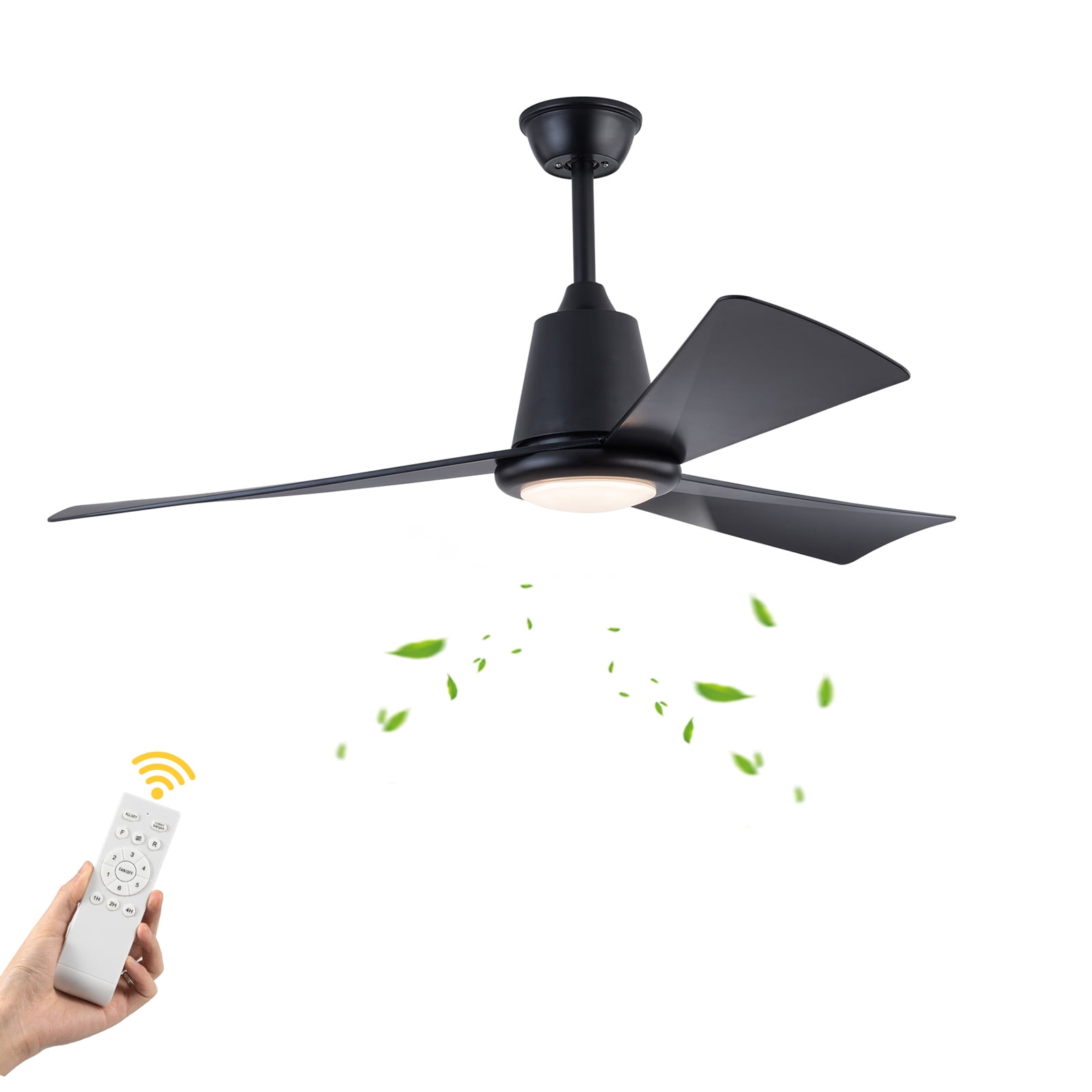42-Inch Ceiling Fan with Remote Control, 6 Wind Speed Gears, Reverse ...