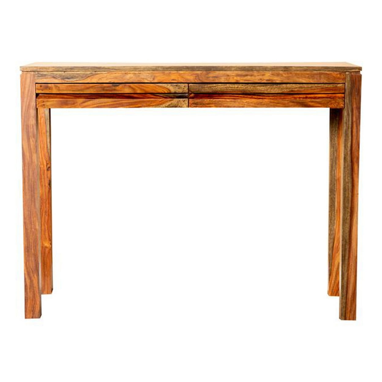 Saltoro Sherpi 42 Inch Console Table, Sheesham Wood, Chestnut Finish, 2 ...