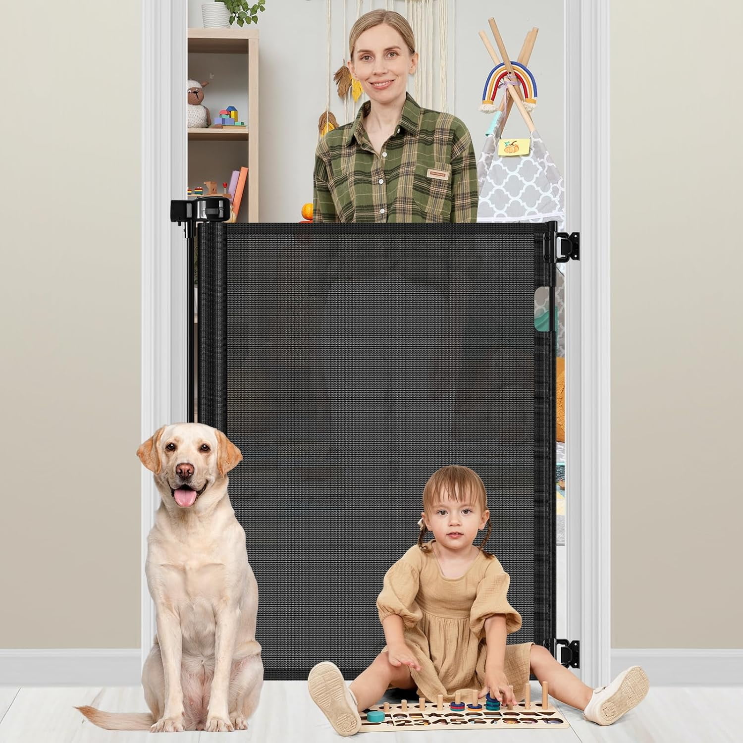 42 Inch Extra Tall Baby Gate 0"-39" Wide Narrow Baby Gate for Stairs ...