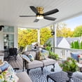42 Inch Flush Mount Ceiling Fans with LED Light 18W and Remote Control ...