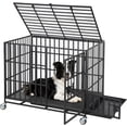 42 Inch Heavy Duty Escape Proof Dog Crate, Indestructible Metal Kennel ...