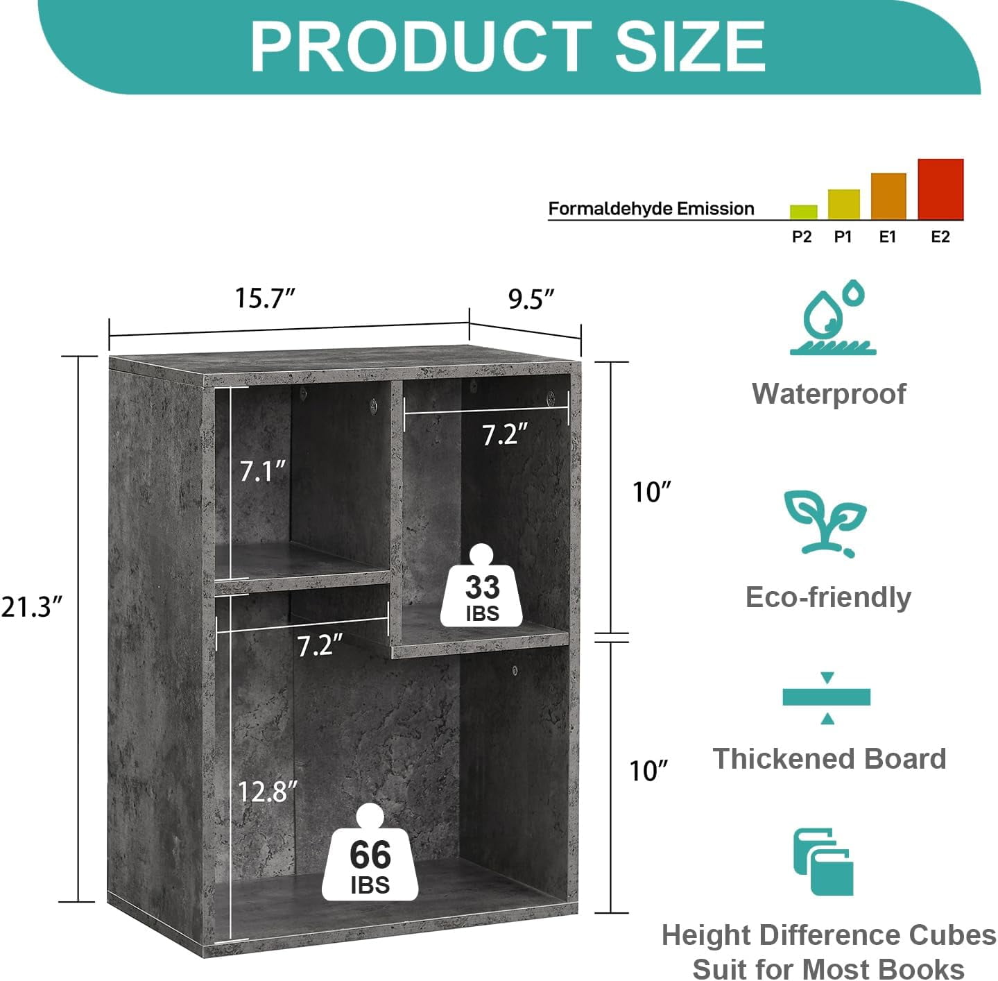 42 Inch High Bookcase 4-Tier Modern Storage Cabinet with Difference ...