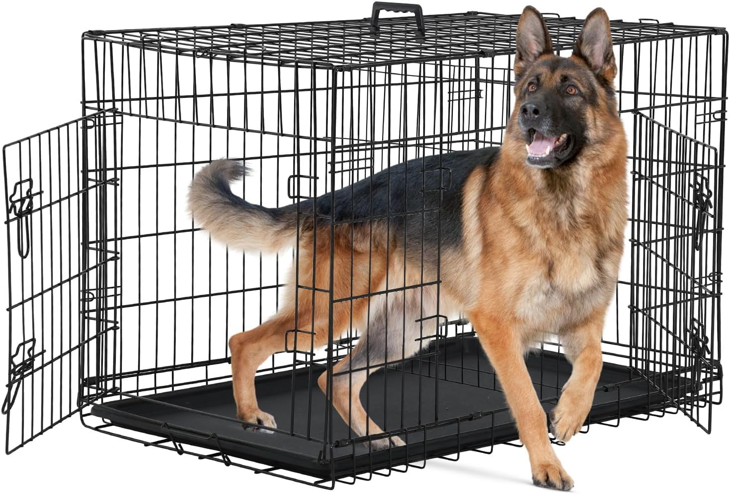 42 Inch Large Dog Crate, Extra Large & Portable - Collapsible with Door ...