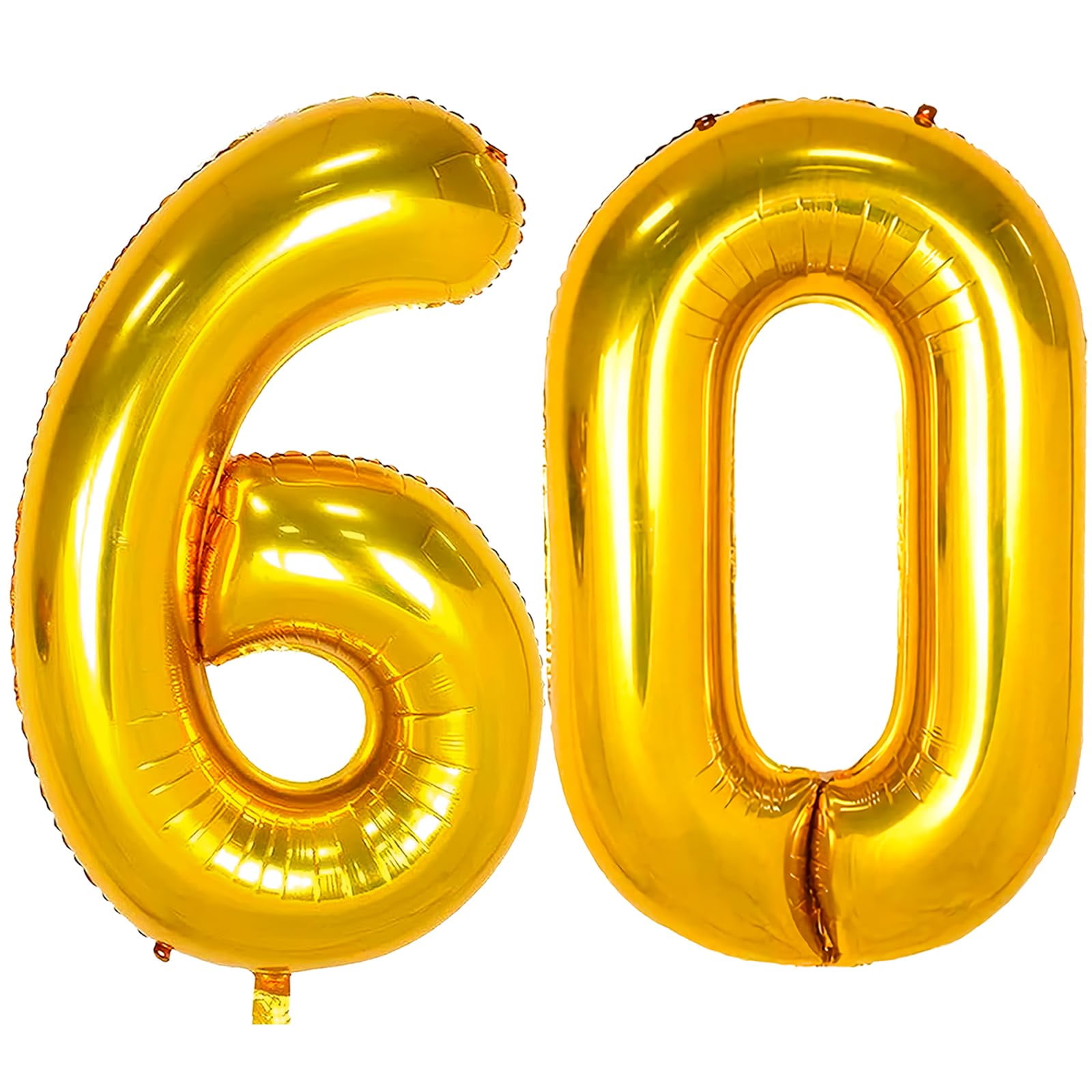 42 Inch Large FEV6 Gold 60 Balloon Number, 60th Birthday Decorations ...